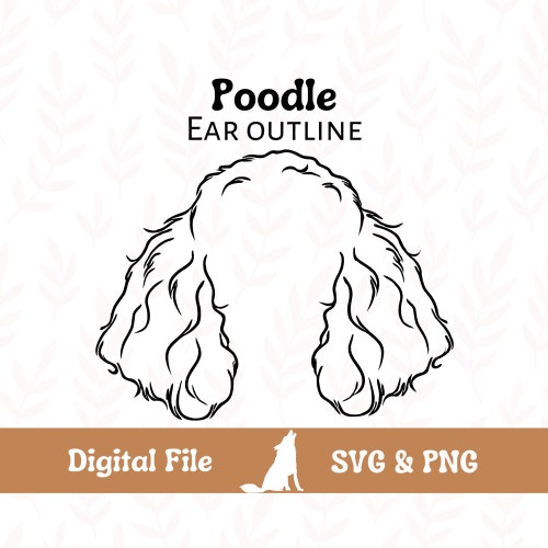 Golden Doodle Dog Ear Outline SVG Cut File and PNG File for - Etsy Canada