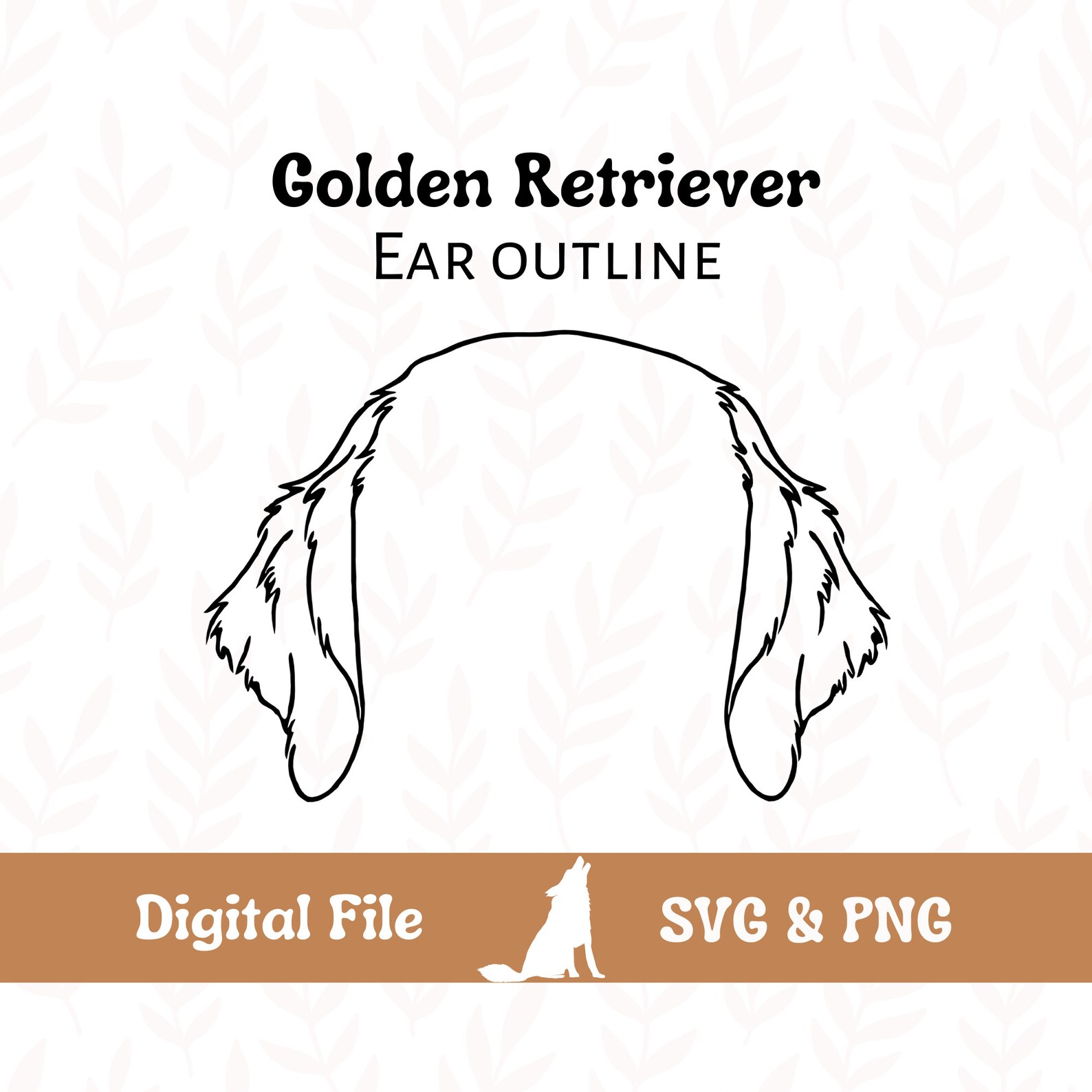 Golden Retriever Dog Ear Outline SVG Cut File and PNG File for - Etsy