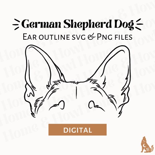 Australian Shepherd Dog Ear Outline SVG Cut File and PNG File - Etsy