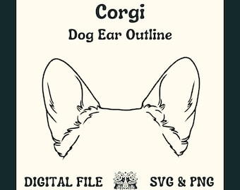 Labrador Retriever Dog Ear Outline SVG Cut File and PNG File for Cricut ...