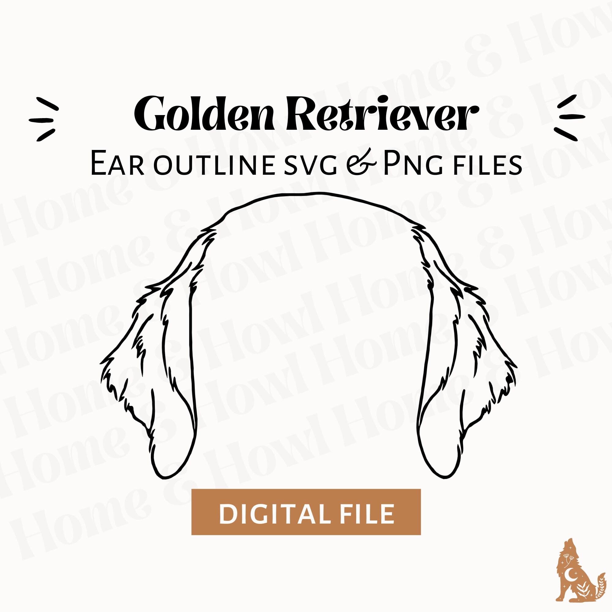 Golden Retriever Dog Ear Outline SVG Cut File and PNG File for - Etsy ...