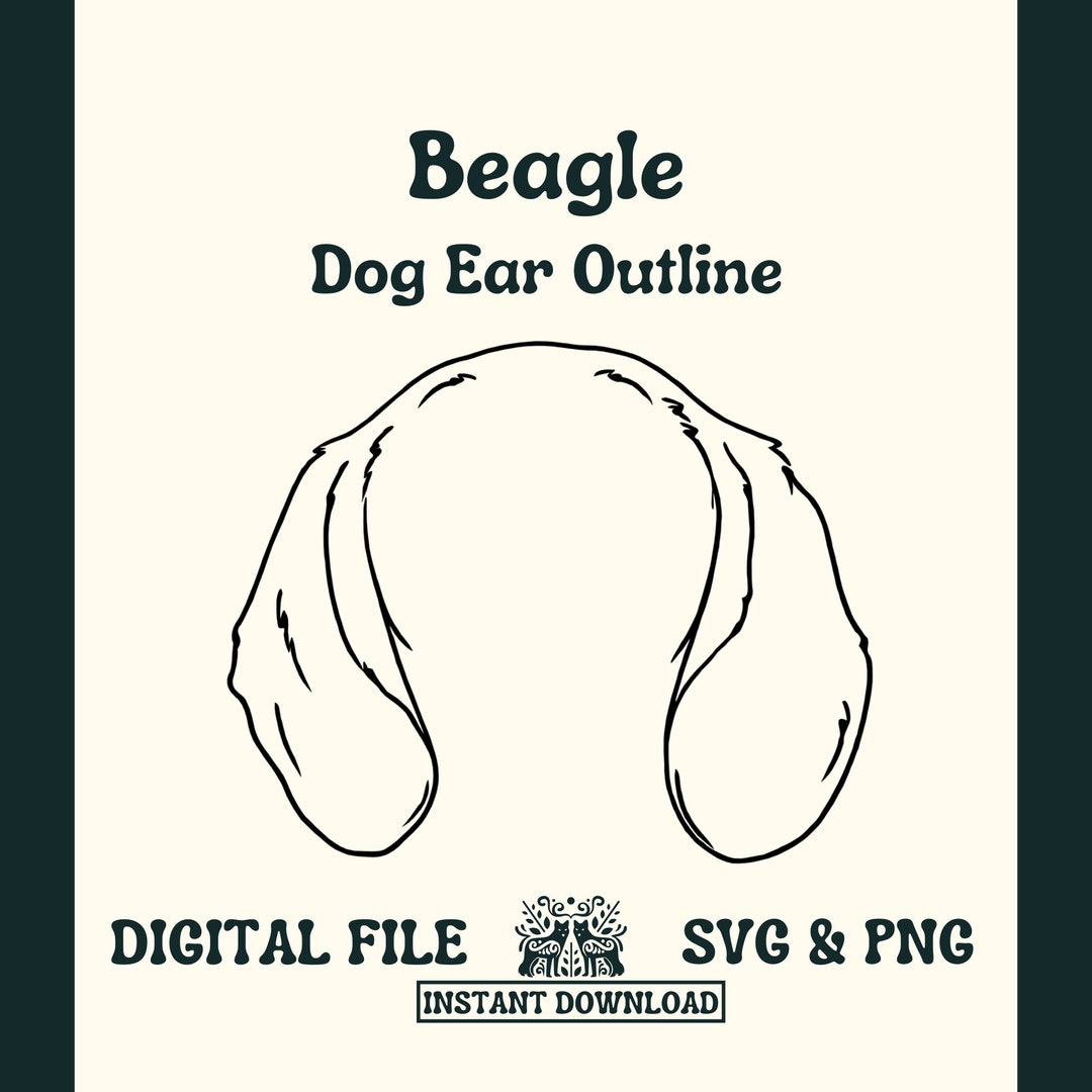 Beagle Dog Ear Outline SVG Cut File and PNG File for Cricut or ...