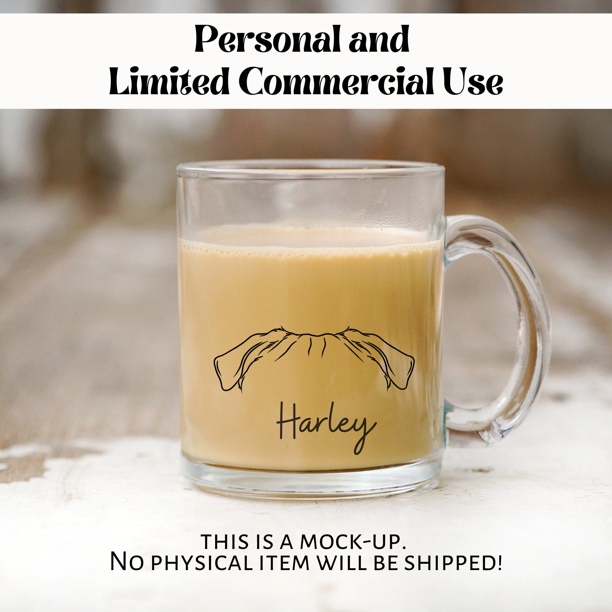 Pug Dog Ear Outline SVG Cut File and PNG File for Cricut or - Etsy