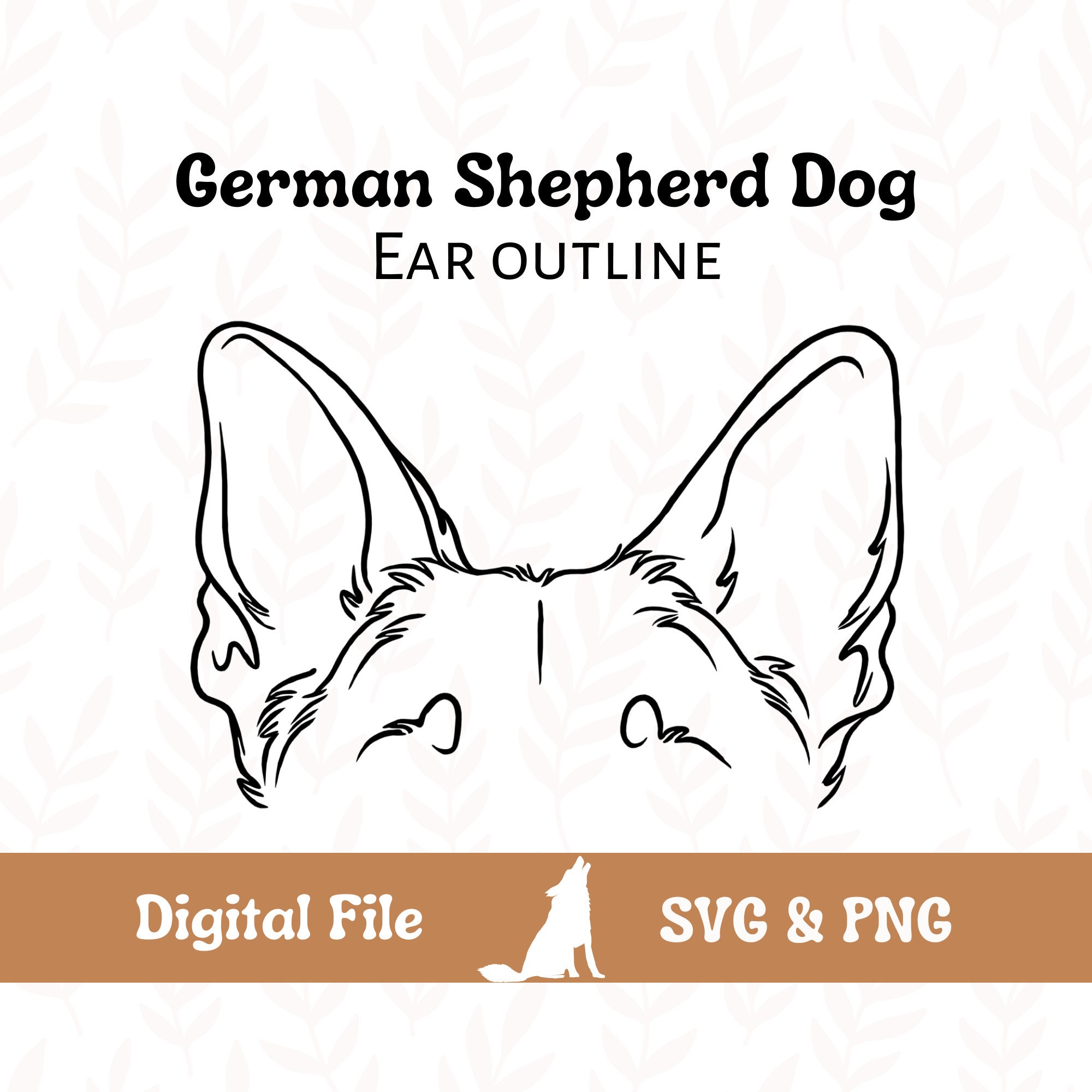 German Shepherd Dog Ear Outline SVG Cut File and PNG File for - Etsy