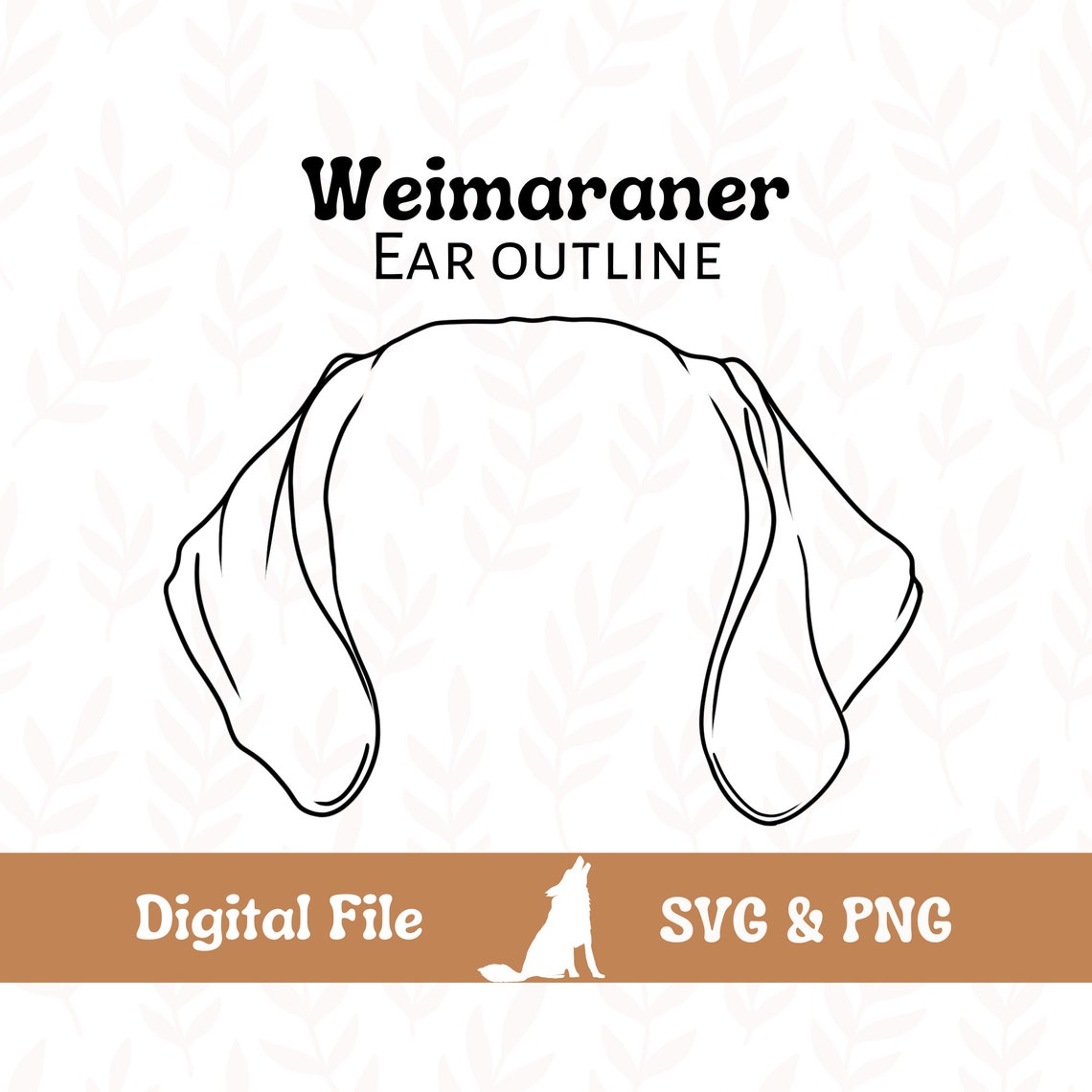 Weimaraner Ear Outline SVG Cut File and PNG File for Cricut or - Etsy