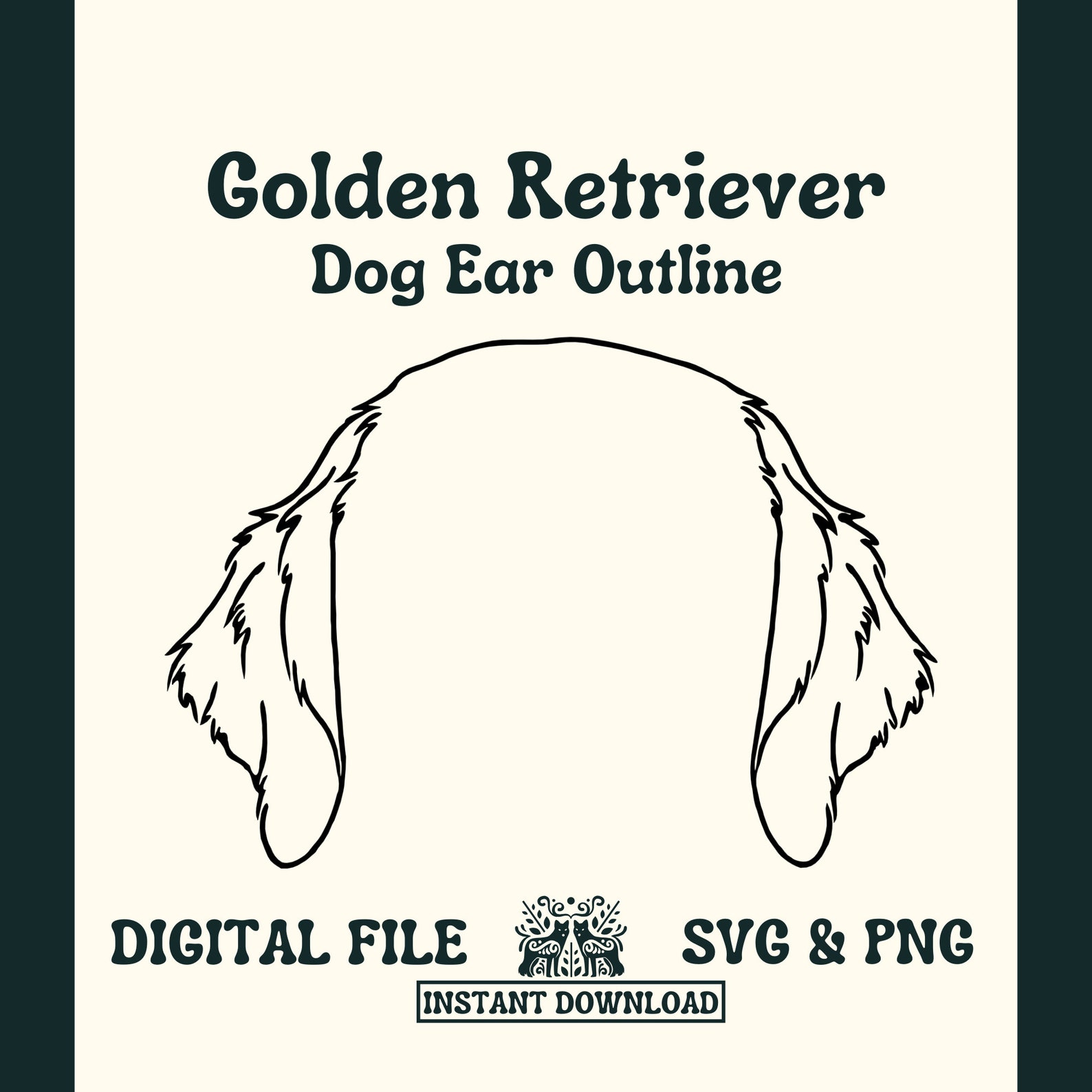 Golden Retriever Dog Ear Outline SVG Cut File and PNG File for Cricut ...