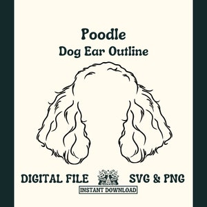 Poodle Dog Ear Outline SVG Cut File and PNG File for Cricut or ...