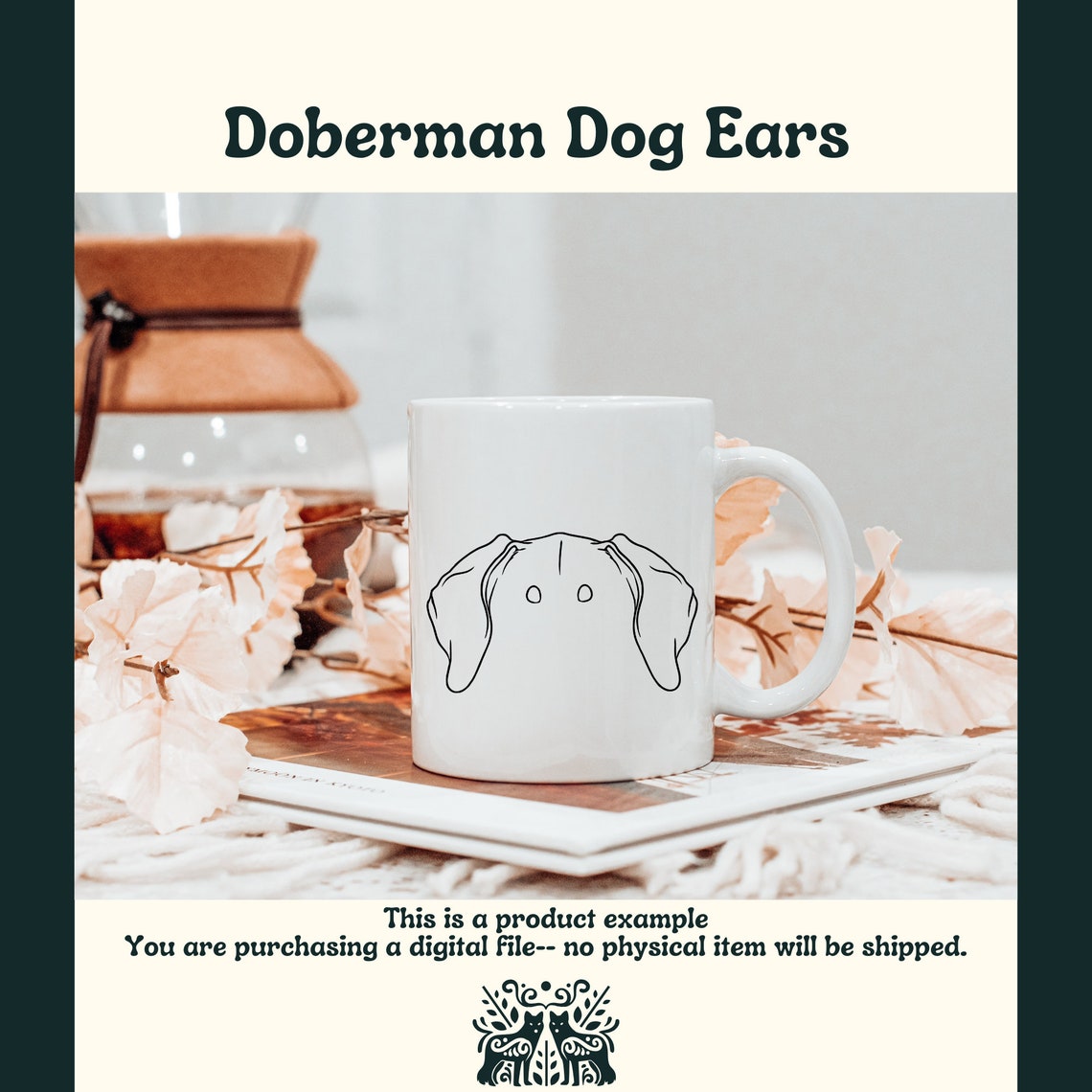 Doberman Dog Ear Outline SVG Cut File and PNG File for Cricut or ...