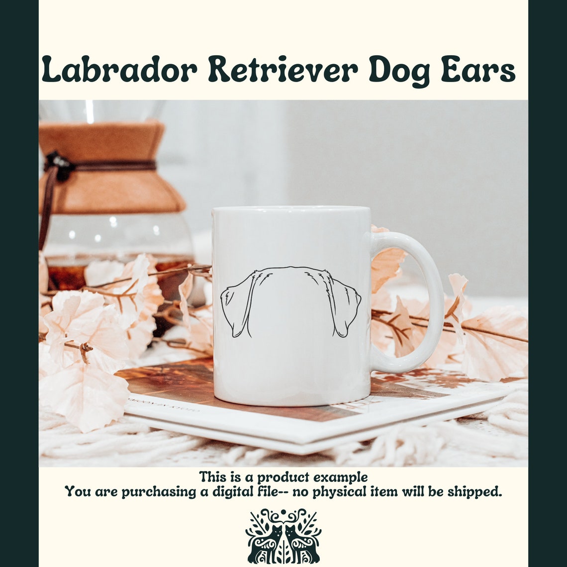 Labrador Retriever Dog Ear Outline SVG Cut File and PNG File for Cricut ...