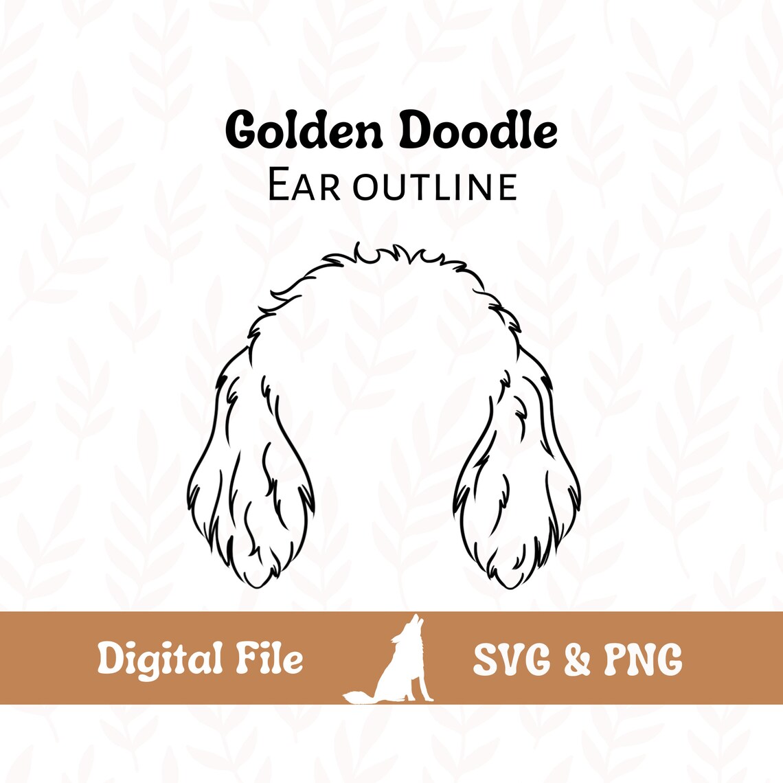 Golden Doodle Dog Ear Outline SVG Cut File and PNG File for - Etsy Canada