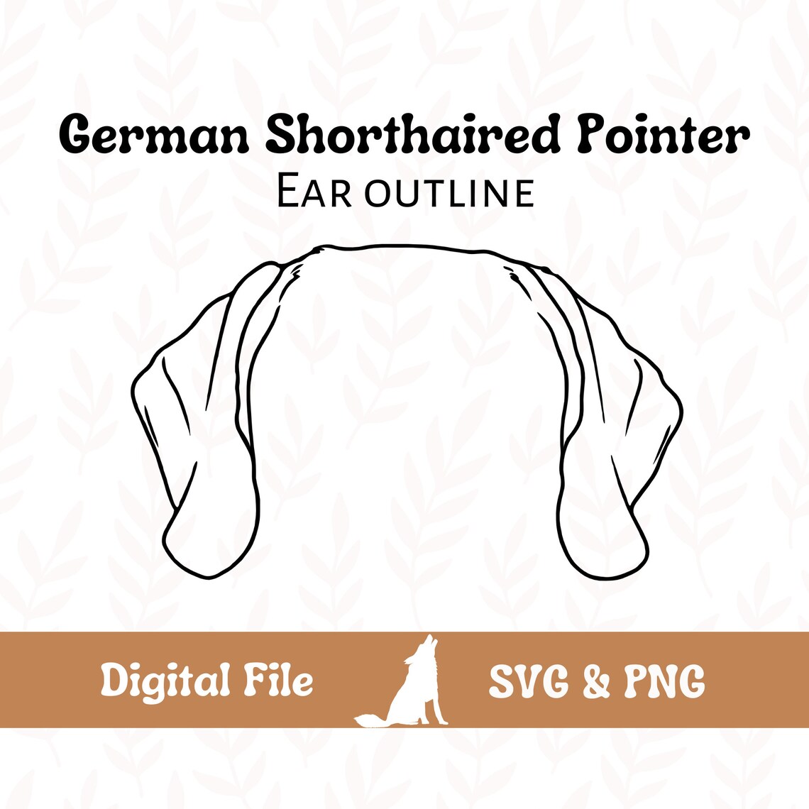 German Shorthaired Pointer Dog Ear Outline SVG Cut File and - Etsy