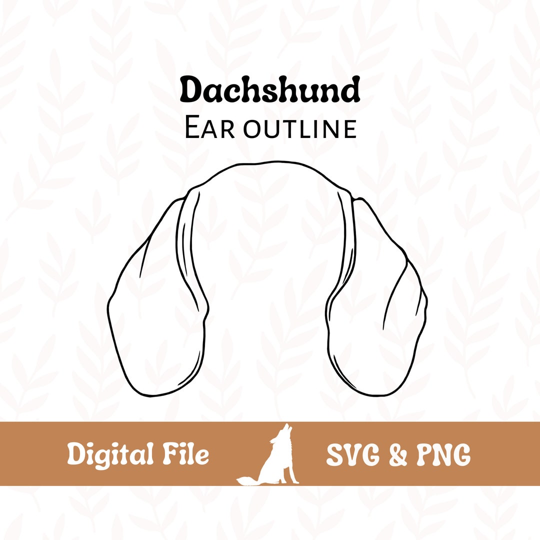 Dachshund Dog Ear Outline SVG Cut File and PNG File for Cricut - Etsy