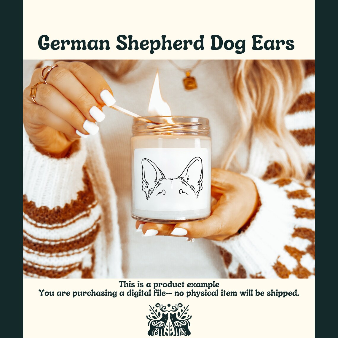 German Shepherd Dog Ear Outline SVG Cut File and PNG File for Cricut or ...