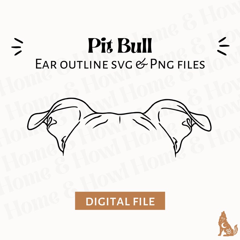 Pit Bull Dog Ear Outline SVG Cut File and PNG File for Cricut - Etsy