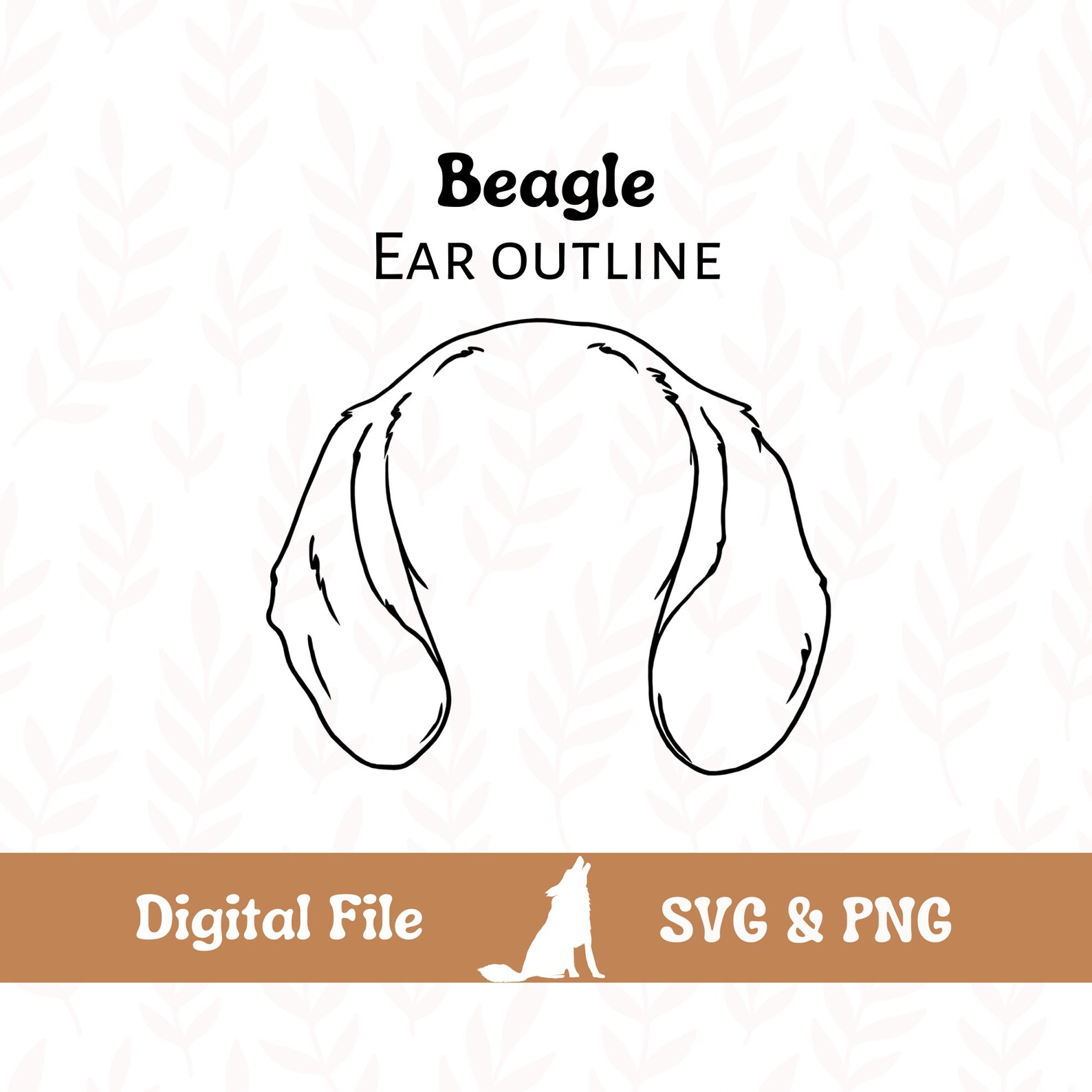 Beagle Dog Ear Outline SVG Cut File and PNG File for Cricut or - Etsy