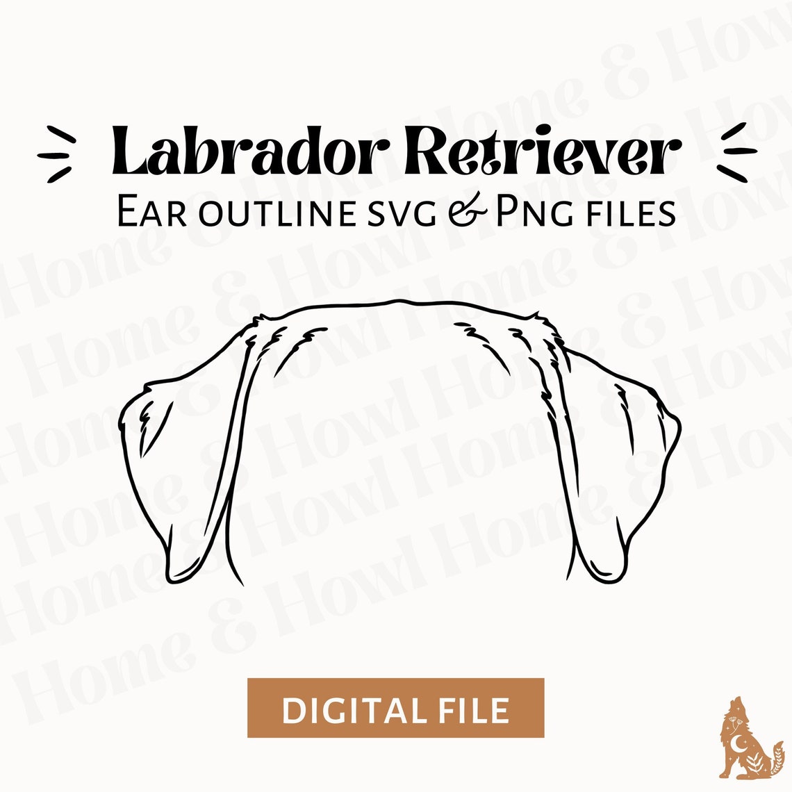 Labrador Retriever Dog Ear Outline SVG Cut File and PNG File - Etsy