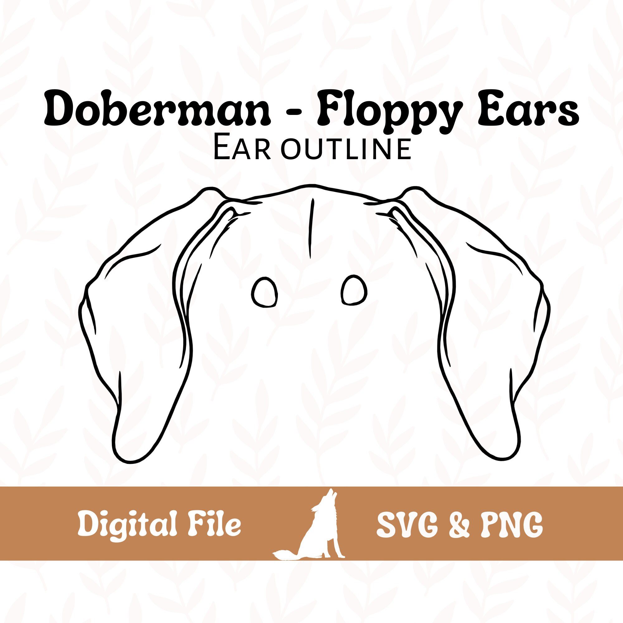 Doberman Dog Ear Outline SVG Cut File and PNG File for Cricut - Etsy
