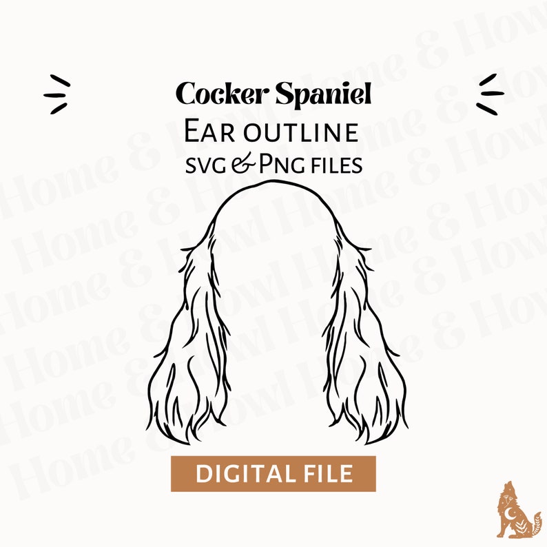 Cocker Spaniel Dog Ear Outline SVG Cut File and PNG File for - Etsy
