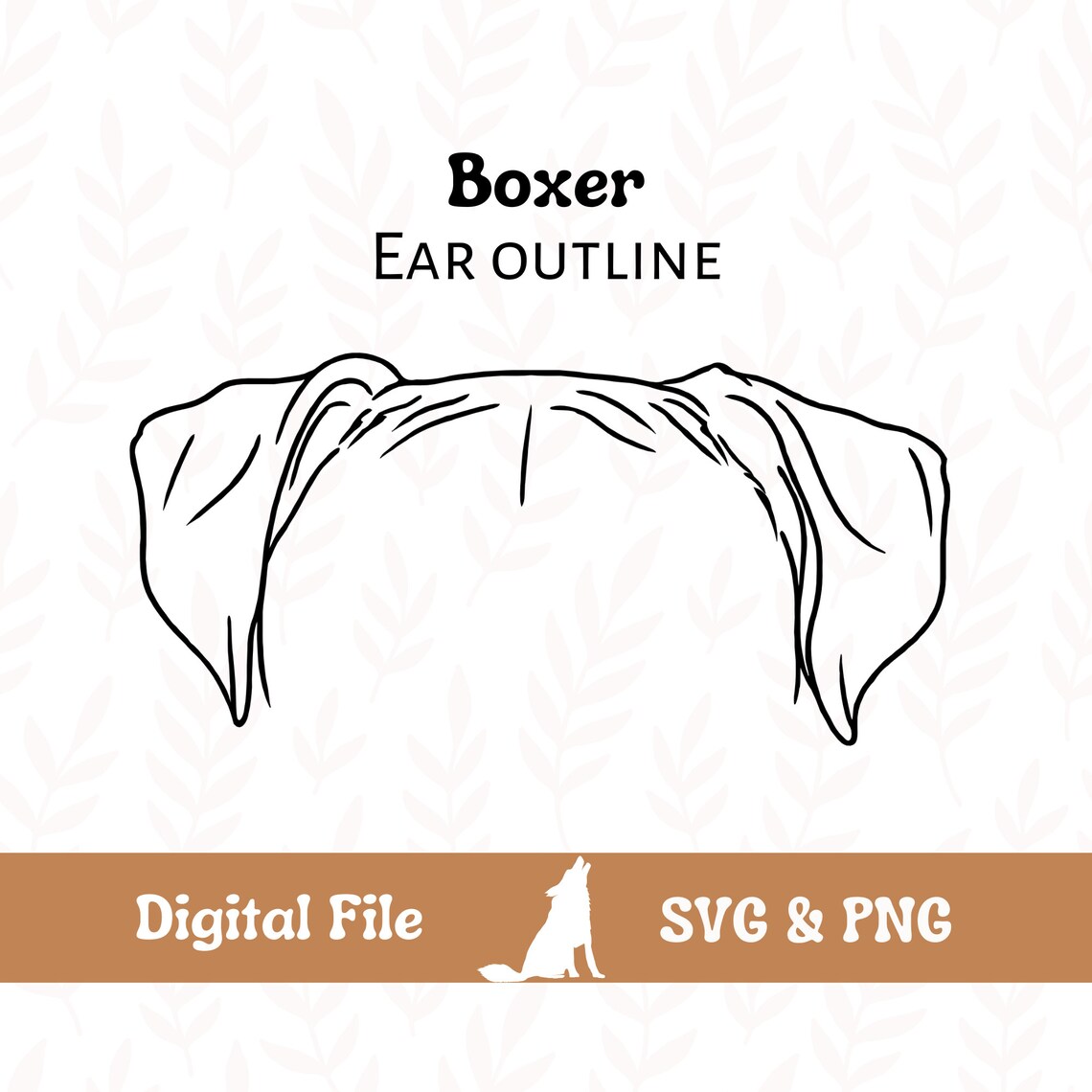 Boxer Dog Ear Outline SVG Cut File and PNG File for Cricut or - Etsy