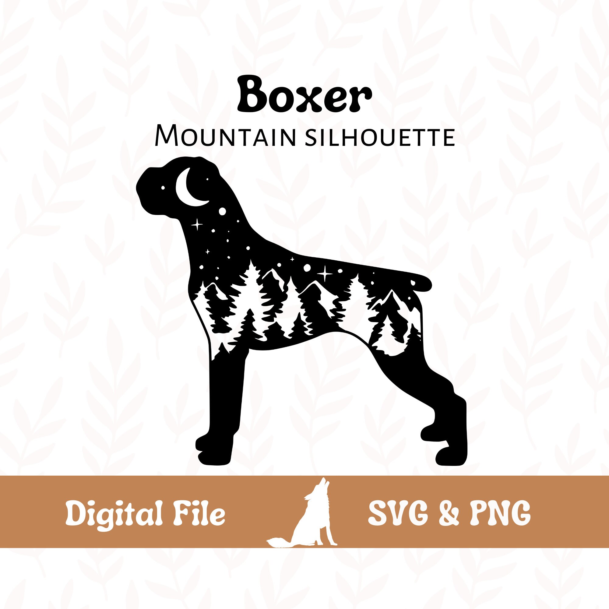 Boxer Dog Silhouette Pattern
