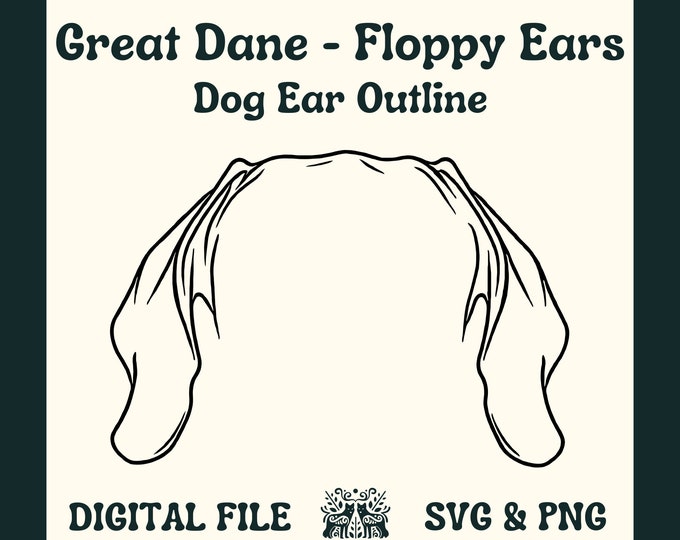 Labrador Retriever Dog Ear Outline SVG Cut File and PNG File for Cricut ...