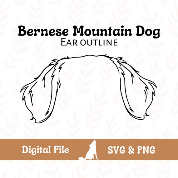 Bernese Mountain Dog Ear Outline SVG Cut File y PNG File for - Etsy México