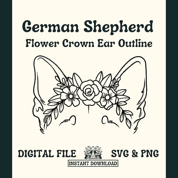 German Shepherd Ears Outline - Etsy