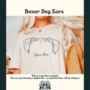 Boxer Dog Ear Outline SVG Cut File and PNG File for Cricut or ...