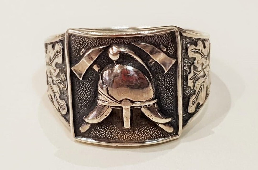 Firefighter Silver Signet Ring - Etsy
