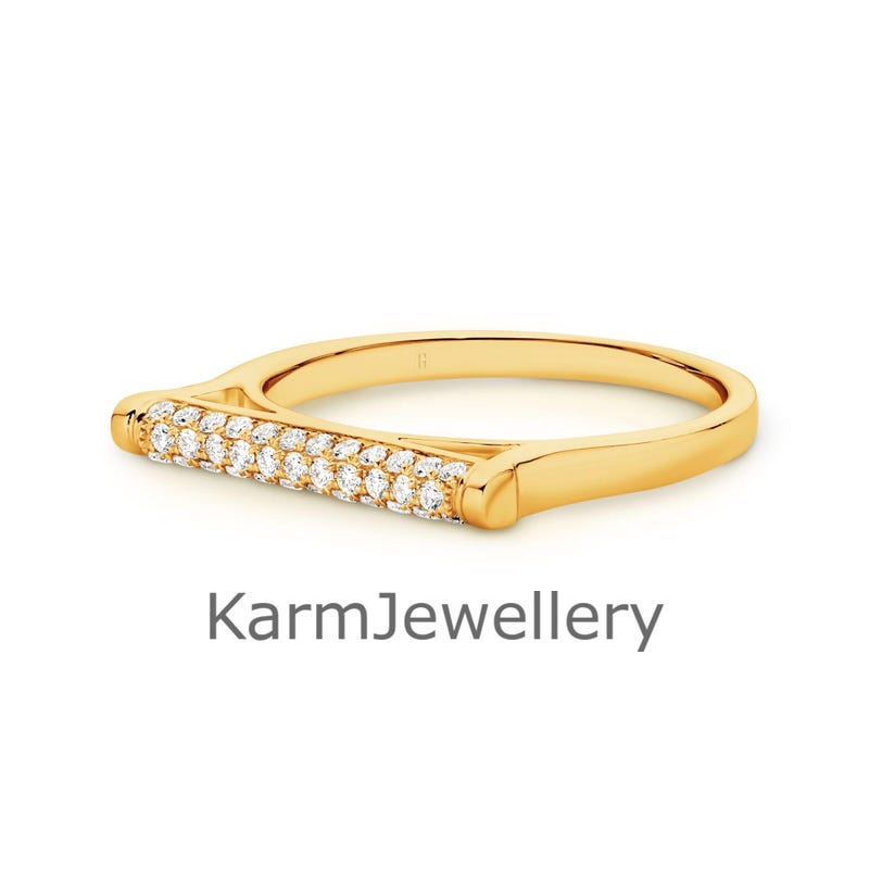 Diamond Bar Ring - Etsy