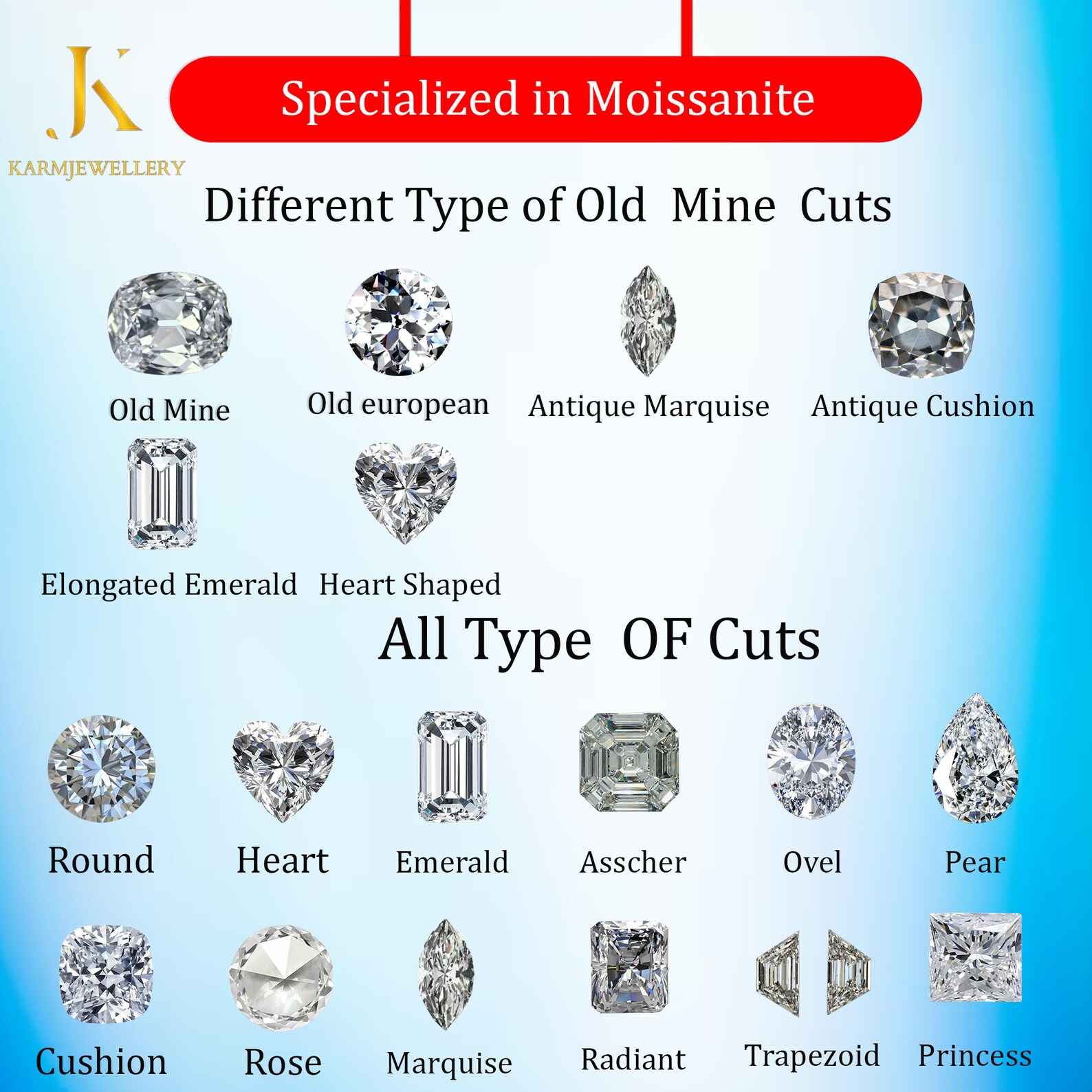 Colorless Open Gap Unique Engagement Claw Band, Half Eternity Wedding Cuff Ring, Women's Gold ...