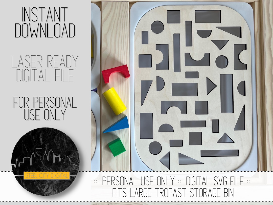 Large Wooden Block Trofast Sensory Bin Insert Digital SVG File, Cut ...