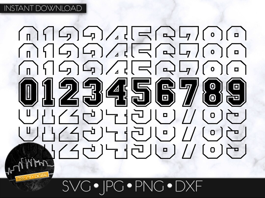 0-9 Numbers SVG Digital Download, SVG Cut File, SVG for Cricut or ...