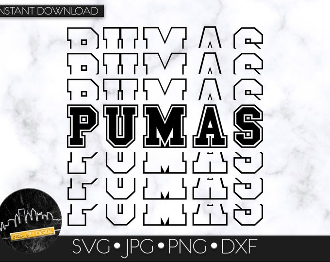 Pumas SVG Digital Download, SVG Cut File, SVG for Cricut or Silhouette ...