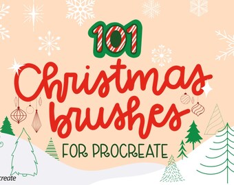 Christmas Element Stamps Brushes for Procreate, Digital Brush Pack ...