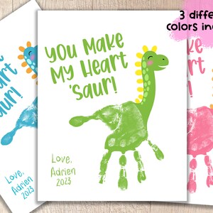 Valentine's Day Dinosaur Pun Printable | Kids' Handprint Keepsake ...