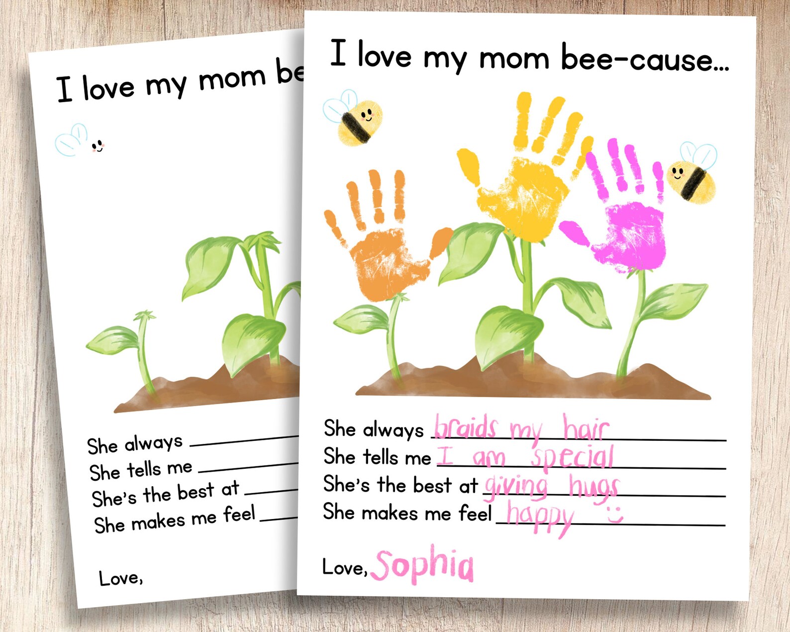 Mother's Day Garden Printable Kids' Handprint - Etsy