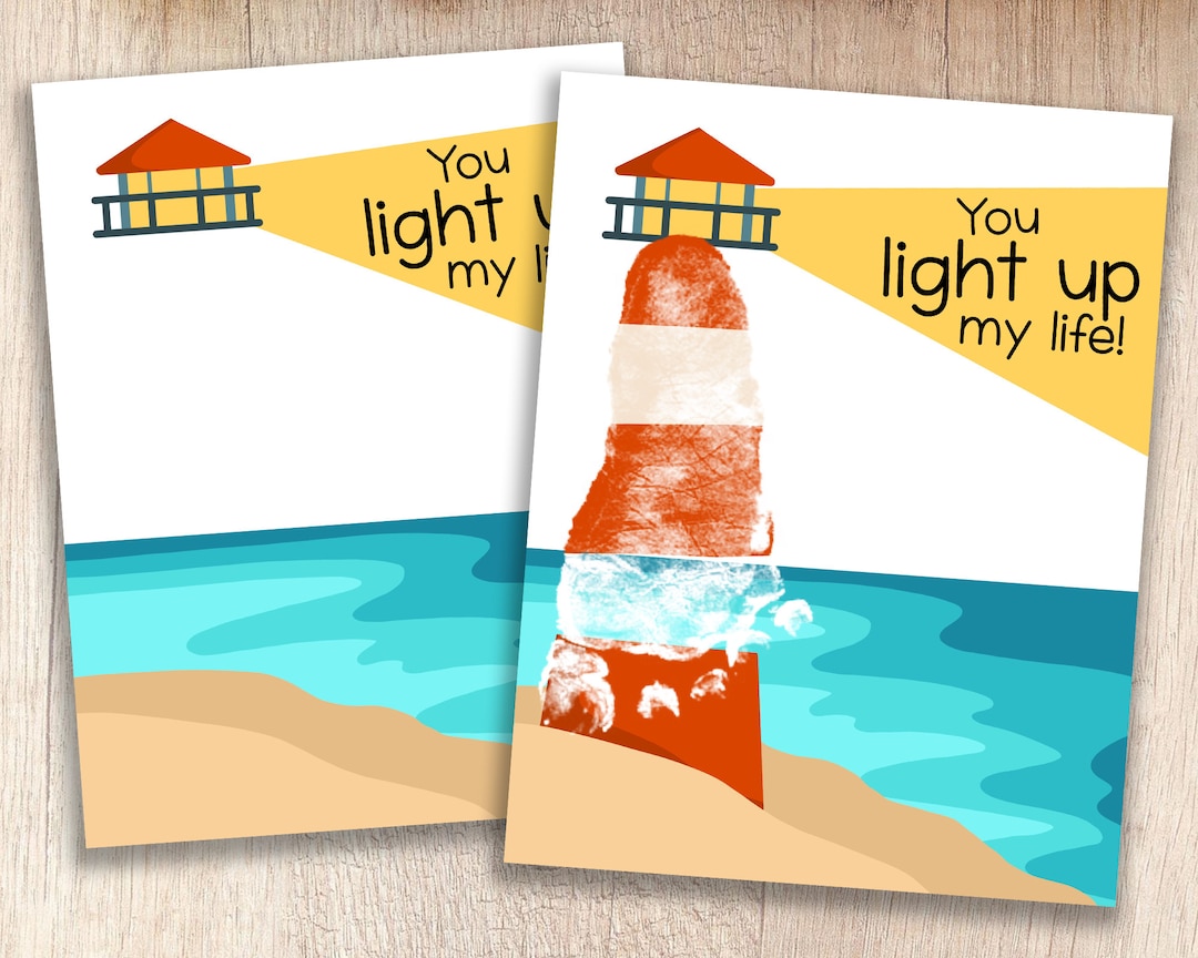Lighthouse "you Light up My Life" Printable | Kids' Handprint Footprint ...