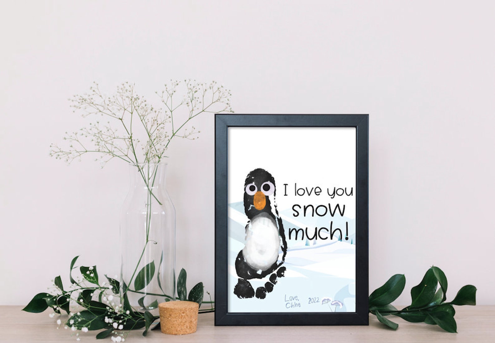 Snowy Penguin Christmas/holiday Printable | Kids' Handprint Keepsake ...