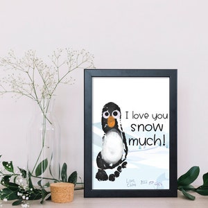 Snowy Penguin Christmas/holiday Printable | Kids' Handprint Keepsake ...