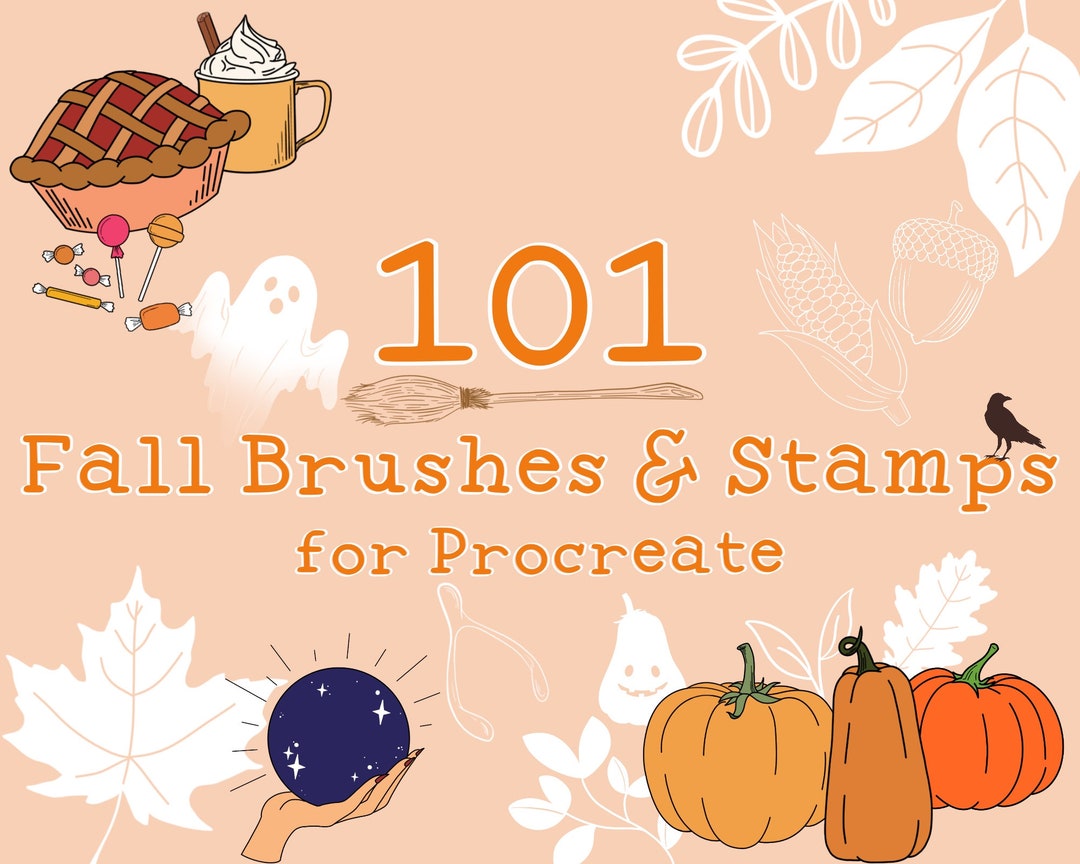 101 Fall Stamps & Brushes for Procreate | Leaves, Halloween, Pumpkins ...