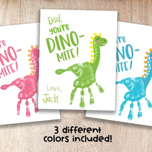 Father's Day Dinosaur Pun Printable | Kids' Handprint Keepsake ...