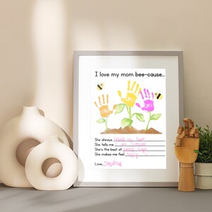 Mother's Day Garden Printable Kids' Handprint | Etsy
