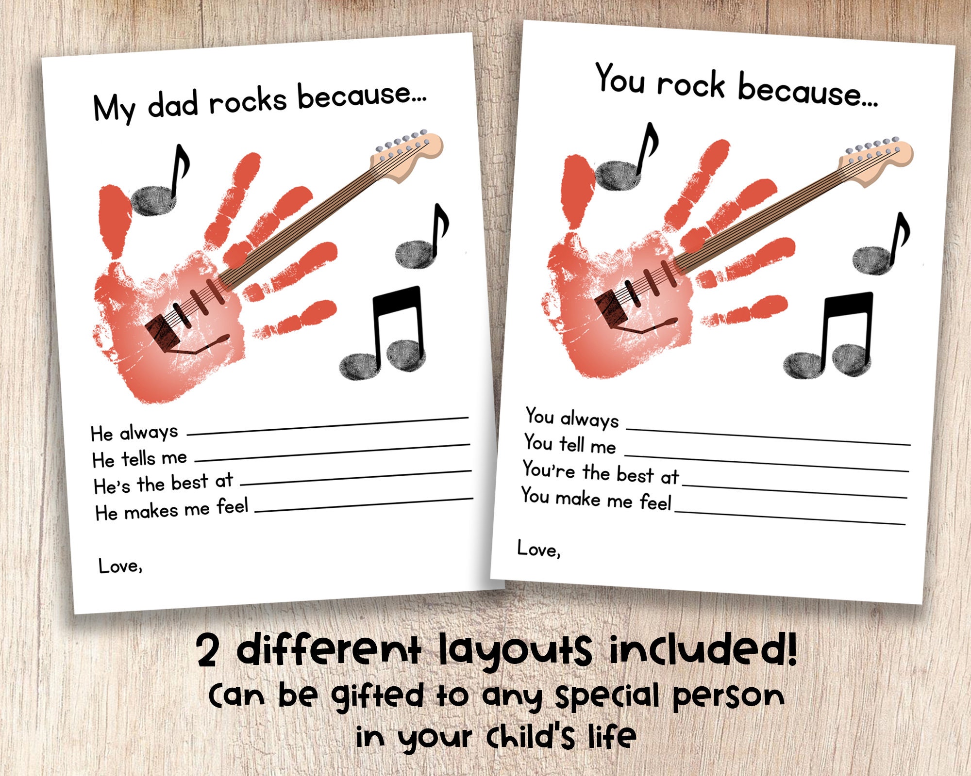 Father's Day Music Printable | Kids' Handprint Keepsake | Teacher and ...