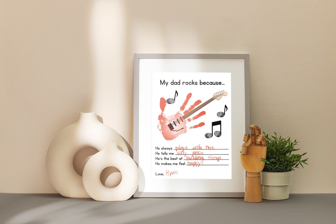Father's Day Music Printable Kids' Handprint - Etsy