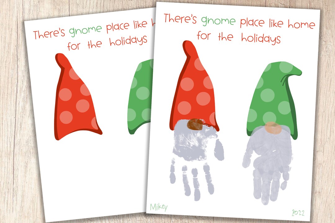Gnome Christmas/holiday Printable | Kids' Handprint Keepsake | Teacher ...