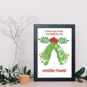 Mistletoe Christmas/holiday Printable | Kids' Handprint Keepsake ...