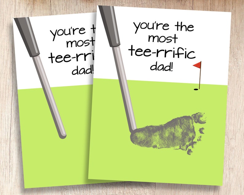 Father's Day Golf Printable Kids' Footprint Keepsake - Etsy