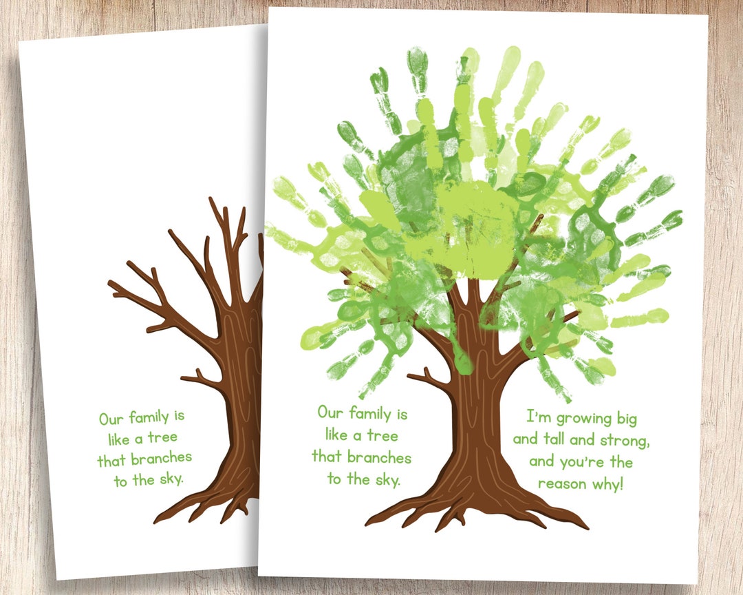 Mother's / Father's Day Tree Printable | Kids' Handprint Keepsake ...