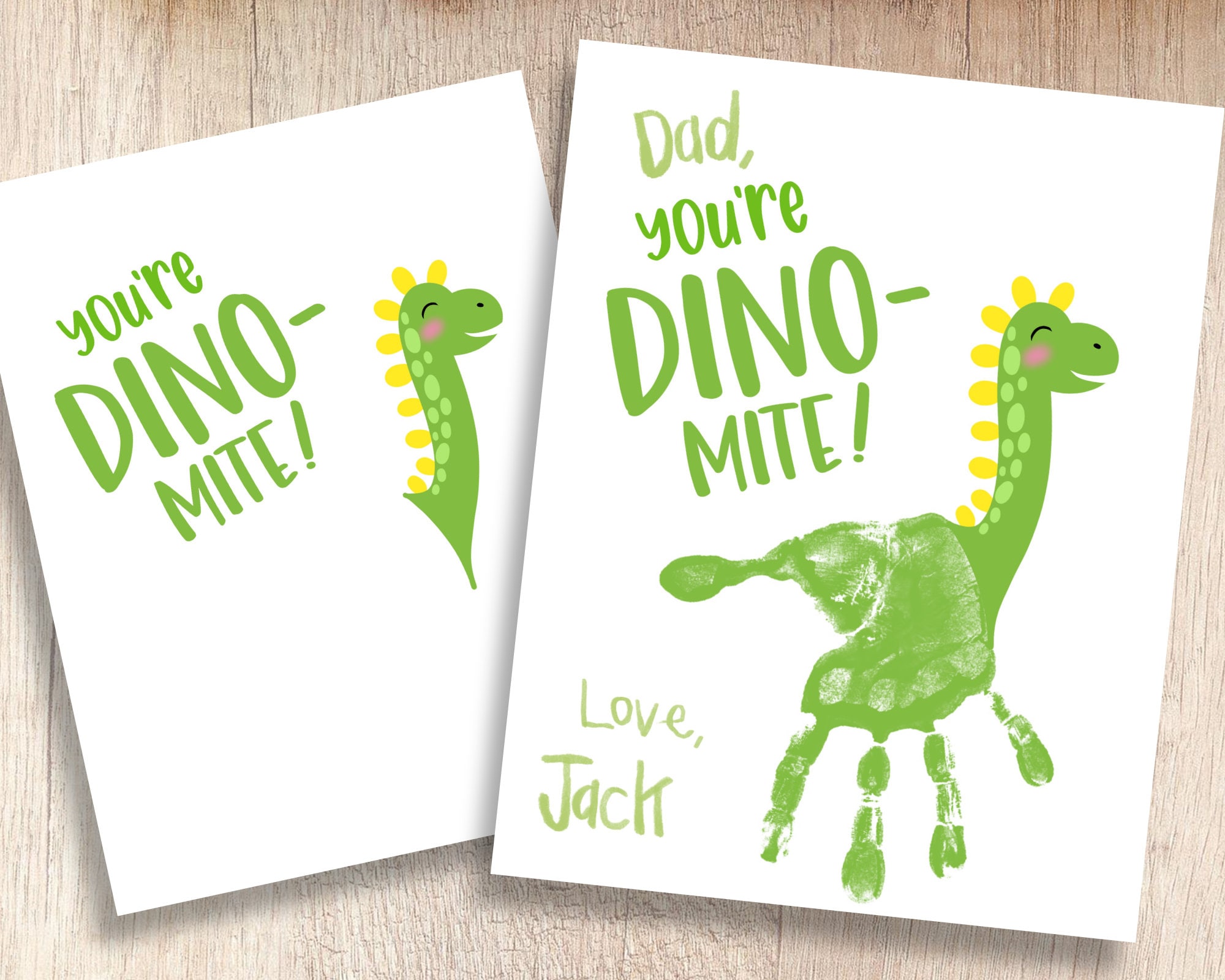 Father's Day Dinosaur Pun Printable Kids' Handprint - Etsy